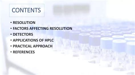 Resolution And Applications Of Hplc Pptx