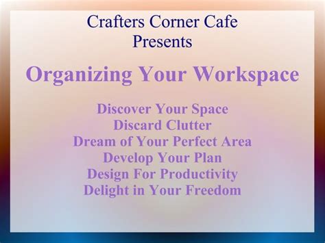Organize Your Workspace Ppt