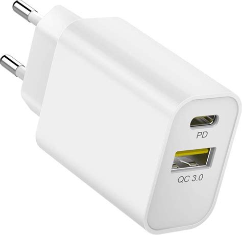 USB C Adapter Oplader Snellader Geschikt Voor Apple Iphone Samsung