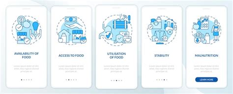 Premium Vector Food Security Basic Definitions Blue Onboarding Mobile App Screen Walkthrough 5