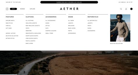One Of 100s Of Shopify Examples Aether Menu