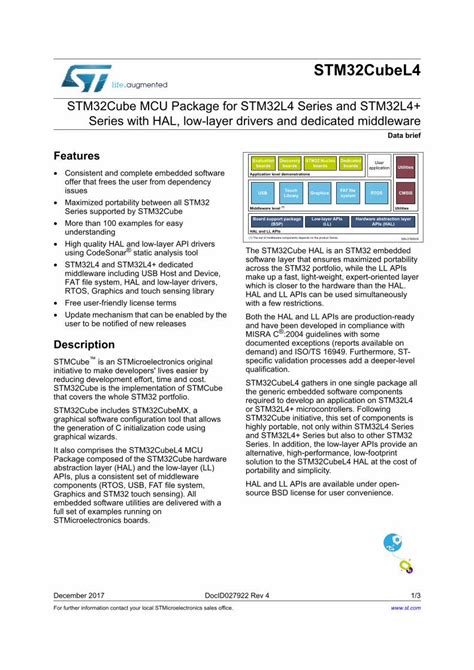 Pdf Stm32cube Mcu Package For Stm32l4 Series And · Pdf Filereducing