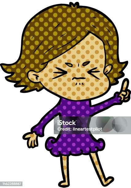 말풍선이 있는 화난 여자아이 낙서 드로잉에 대한 스톡 벡터 아트 및 기타 이미지 낙서 드로잉 등장인물 만화 Istock