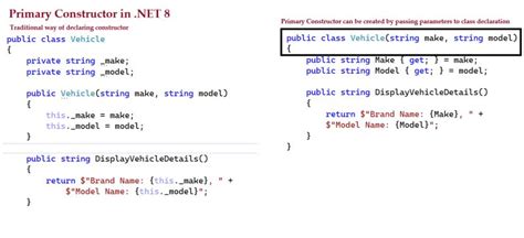 Net 8 Introduces Primary Constructor Which You Can Create At The Time Of Class Or Struct