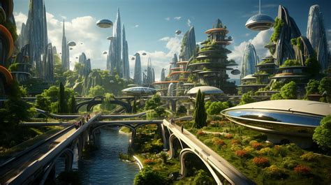 科幻城市内的建筑和植物插画图片下载 正版图片600544560 摄图网