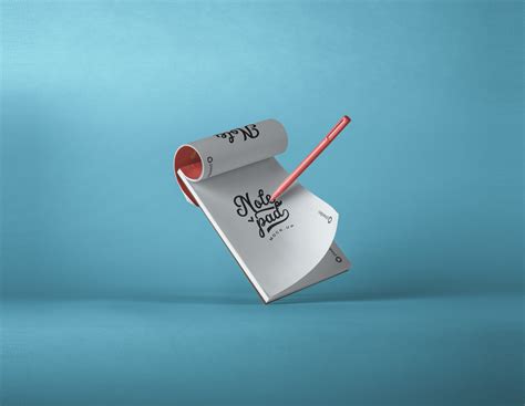 Floating Notepad With Pen Mockup Mockup World