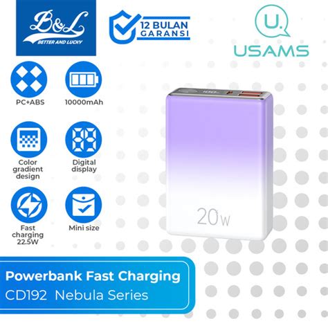 Promo Usams Power Bank Mah Pd W Qc Fast Charging Nebula Series Putih Jakarta Barat