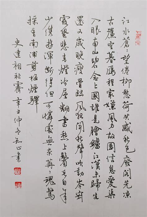 祝老师点评史达祖秋霁手写诗词钢笔字练字打卡作业欣赏 钢笔爱好者