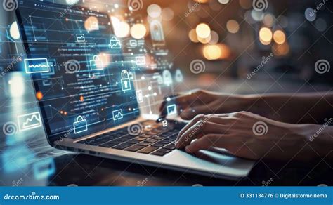 Cyber Security Network Data Protection Concept Digital Padlock On Internet Technology