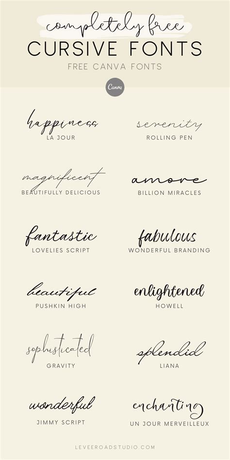 Free Cursive Canva Fonts For Design Cursive Letters Font Aesthetic
