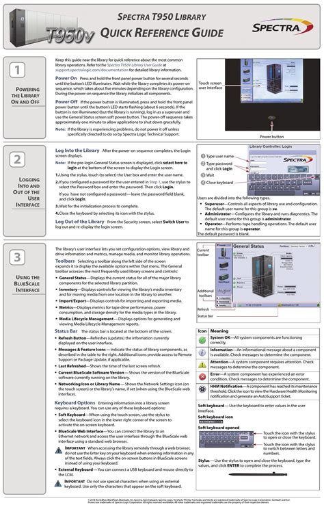 Spectra Logic T950v Quick Reference Manual Pdf Download Manualslib