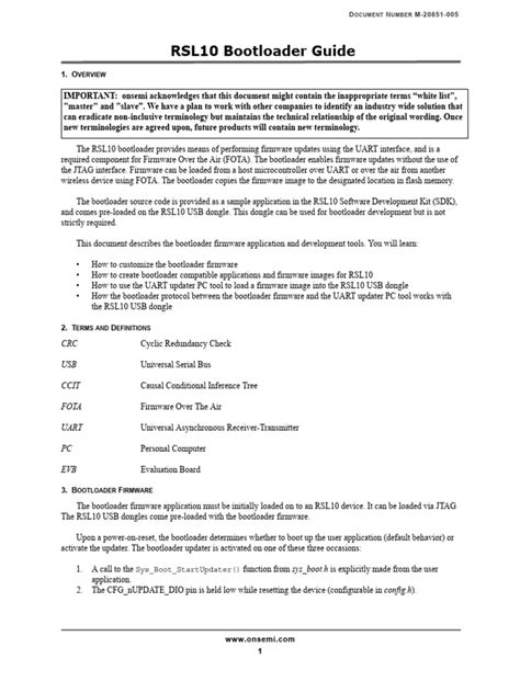 Rsl10 Bootloader Guide Pdf Booting Trademark