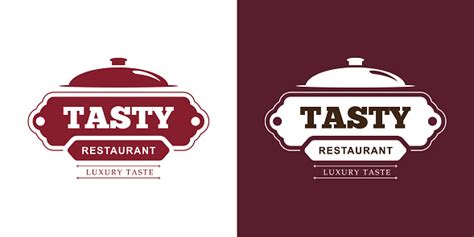 메뉴 디자인을 위한 로얄 및 럭셔리 레스토랑 로고 견고하고 심플한 로고 플랫 컬러 벡터 일러스트레이션 개념에 대한 스톡 벡터 아트 및 기타 이미지 Istock