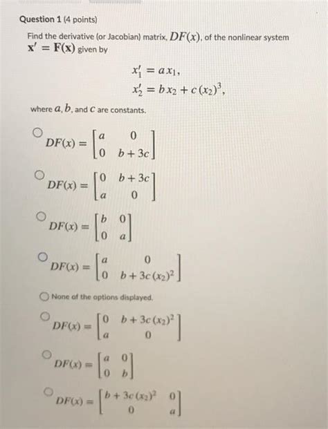 Solved Question 1 4 Points Find The Derivative Or