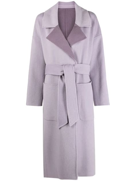 Calvin Klein Df Wool Reversible Wrap Coat Purple Farfetch