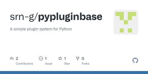 Github Srn G Pypluginbase A Simple Plugin System For Python