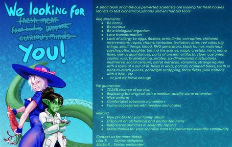 Labrat Job Advertisement By Rptrz Hentai Foundry