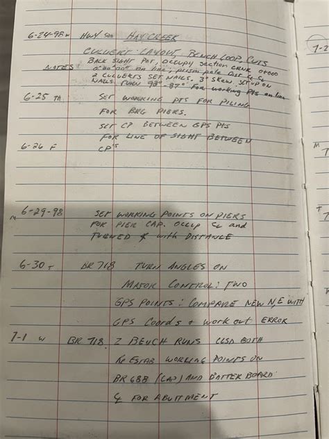 My First Entry Into My First Fieldbook…i Still Carry It To This Day And Record Every Project I