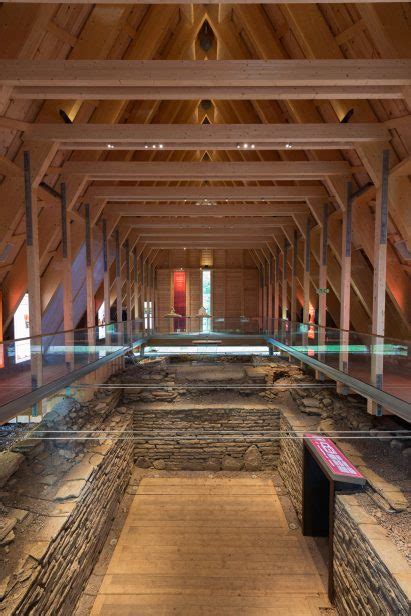 Triangular Timber Roof Shelters The Ruins Of Swedens Oldest Church Triangular Timber Roof Shelters The Ruins Of Swedens Oldest Church