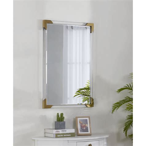 Everly Quinn Shaldon Acrylic Gold Accent Wall Mirror Wayfair
