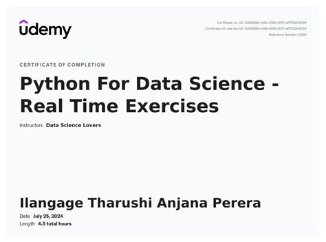 Tharushi Anjana On Linkedin I Have Successfully Completed The Python For Data Science Real