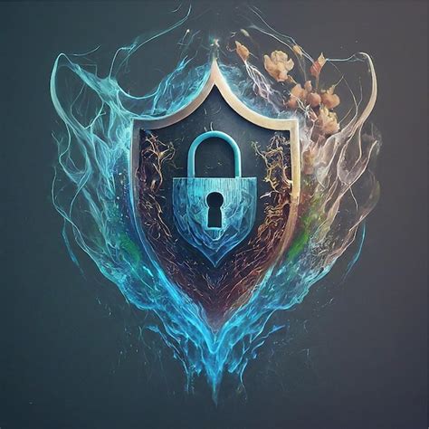 Cyber Security Technology Concept Shield With Keyhole Icon Personal Data Technology Background