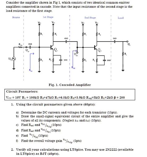 Solved Consider The Amplifier Shown In Fig 1 Which Consists Of Two Identical Common Emitter