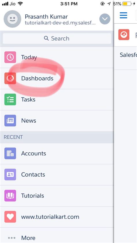how to refresh dashboards in salesforce1 app