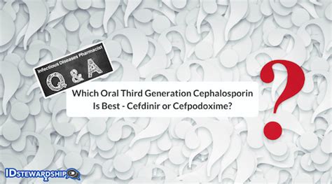 Which Third Generation Oral Cephalosporin Is Best Cefdinir Or Cefpodoxime