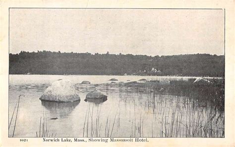 Norwich Lake Massachusetts Massassoit Hotel Waterfront Antique Postcard