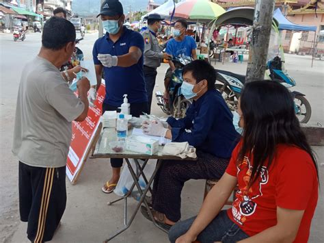 နမ့်ခမ်းမြို့၌ ကိုဗစ် ၁၉ ရောဂါ ကြိုတင်ကာကွယ်ရေးလမ်းညွှန်အား ပြည်သူများ လိုက်နာကျင့်သုံးမှု ရ