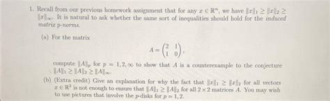 solved 1 recall from our previous homework assignment that