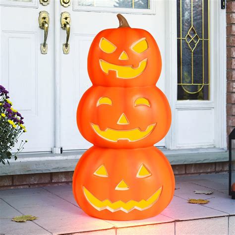 Rocinha Plastic Jack O Lantern Pumpkins With Spooky Lights