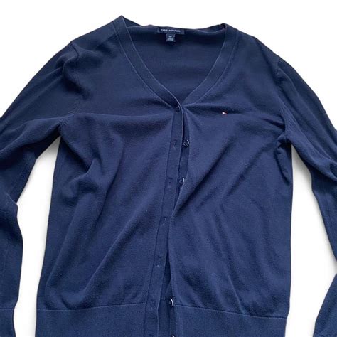 Navy Blue Tommy Hilfiger Cardigan Cardigan Depop