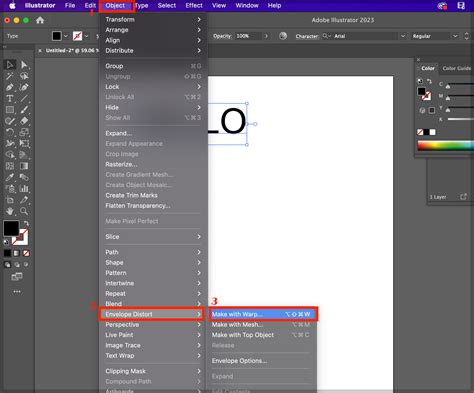 [illustrator 일러스트레이터 기초강좌] 텍스트 문자 글자 모양 왜곡하기