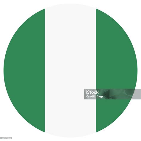 나이지리아의 국기 플래그 아이콘입니다 표준 색상 원 아이콘 플래그입니다 컴퓨터 일러스트레이션 디지털 일러스트레이션 벡터 일러스트 레이 션입니다 Biafran War에 대한