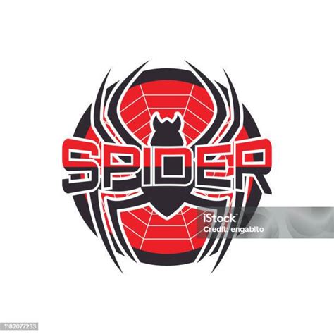 귀하의 비즈니스에 대한 거미 휘장 벡터 일러스트레이션 거미에 대한 스톡 벡터 아트 및 기타 이미지 거미 거미류 거미줄