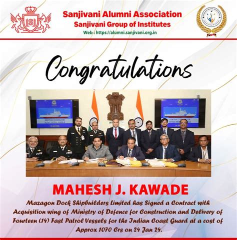 Sarc Sanjivani On Linkedin Mr Mahesh J Kawade Leads Mazagon Dock Shipbuilders In Vital