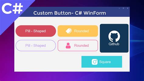 Crear Botón Personalizado Custom Button Redondeada Píldora O Cuadrada Winform C Youtube Crear Botón Personalizado Custom Button Redondeada Píldora O Cuadrada Winform C Youtube
