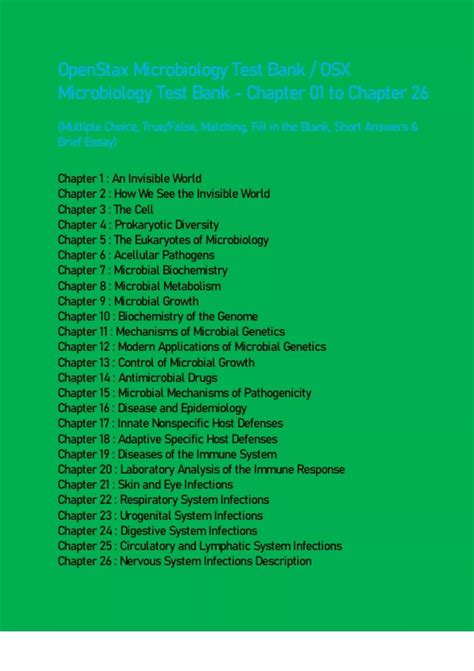 Openstax Microbiology Test Bank With All Chapters Included Chapter 1 26 2023 2024 Openstax