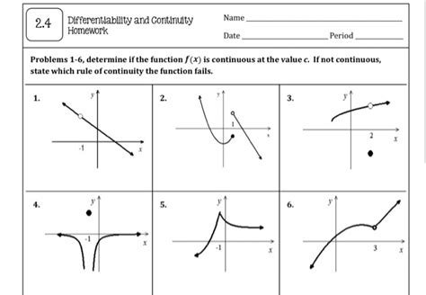 Solved 2 4 Name Differentiability And Continuity Homework