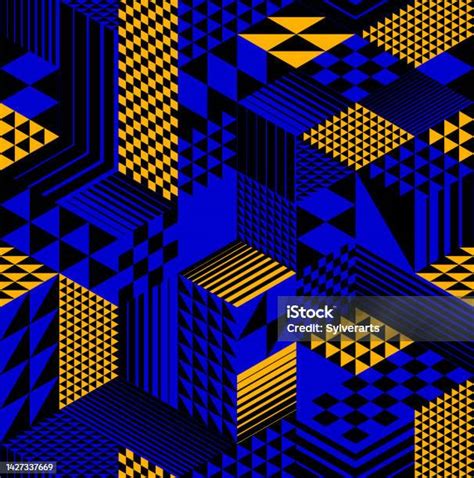 큐브 마름모 삼각형 상자가 있는 기하학적 3d 원활한 패턴은 벡터 배경 건축 및 구조 벽지 디자인을 차단합니다 건설 산업에 대한 스톡 벡터 아트 및 기타 이미지 Istock