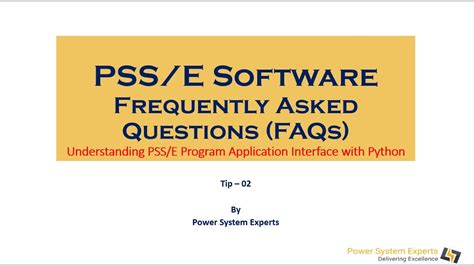 Psse Faqs 02 Understanding Psse Program Application Interface With