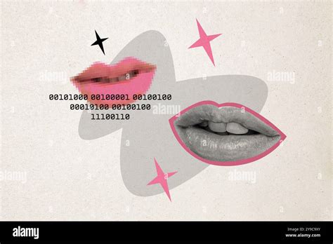 Composite Trend Artwork Sketch Image Photo Collage Of Mouth Lips Gossip Talk Speech Fragment
