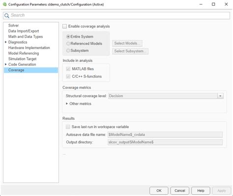 Basic Operation Of The Model Coverage Tool Matlab And Simulink