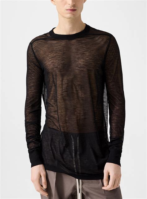 Sheer Long Sleeve T Shirt Rick Owens Shop Mens Long Sleeve T
