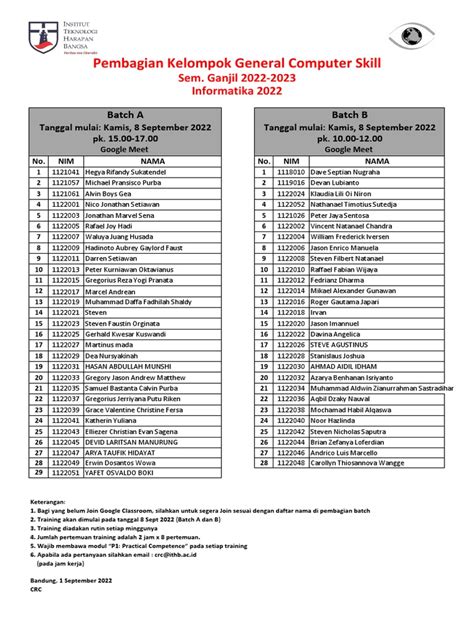 Pembagian Batch Gcs If V3 1 Sept 22 Eb Pdf