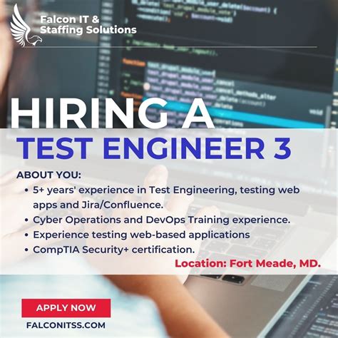 Hiring Testengineer Devopsjobs Clearancejobs Falcon It And Staffing Solutions