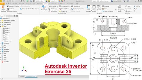 Autodesk Inventor Tutorial Exercise 25 Tapped Hole