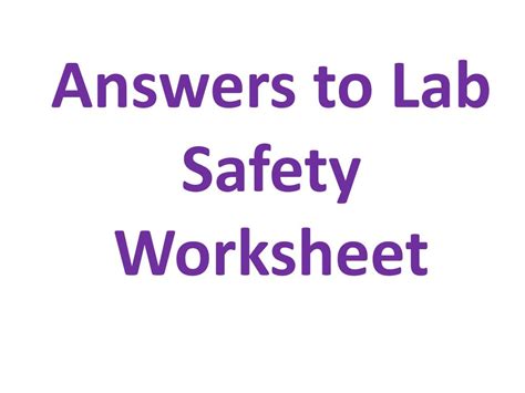 Lab Safety Worksheet Answers E Streetlight Com